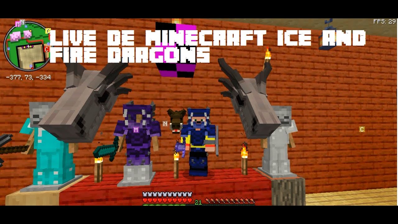 LIVE DE MINECRAFT ICE AND FIRE DRAGONS - YouTube