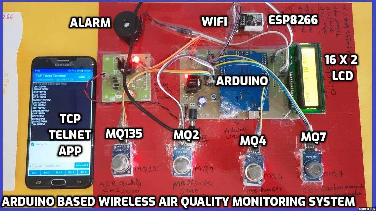 Arduino Based Wireless Air Quality Monitoring System Using MQ135, MQ2, MQ4, MQ7 & ESP8266 ( Wi ...