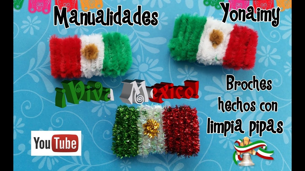 BANDERAS PATRIOTICAS HECHAS CON LIMPIA PIPAS - YouTube