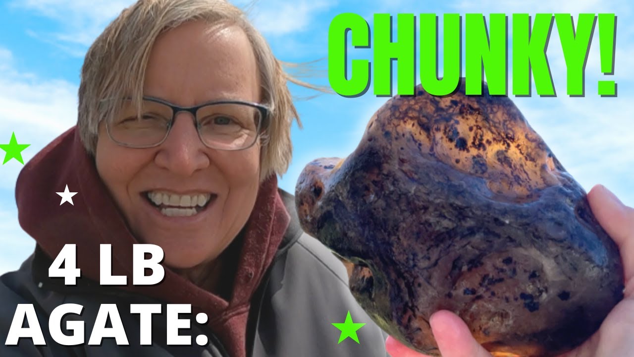 4 lb Agate! Rock hunting on the Yellowstone River plus slabs - YouTube