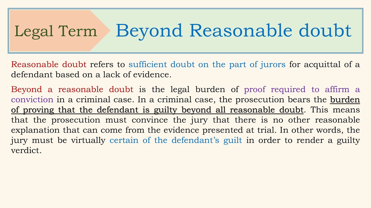 Beyond reasonable doubt - YouTube