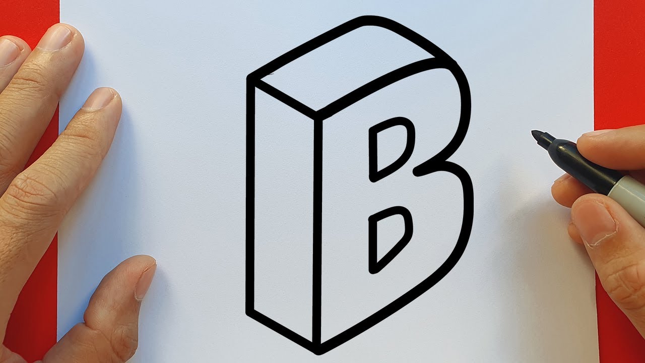How to draw 3D letter B Step By Step || Easy Drawing Tutorial - YouTube