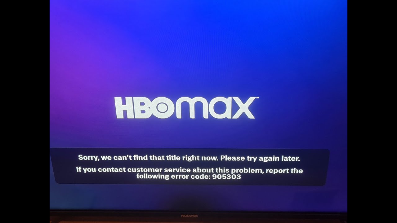 6 Ways To Fix HBO Max Error Code 905303 YouTube