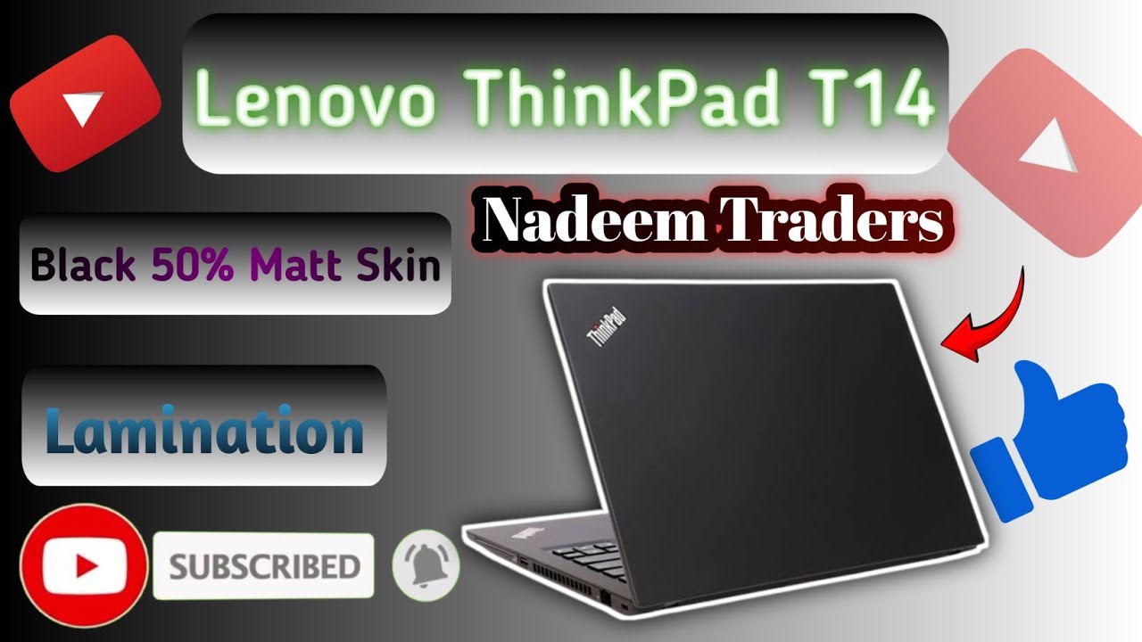 Lenovo ThinkPad T14 Laptop Top Panel Black 50% Matt Skin | Laptop ...