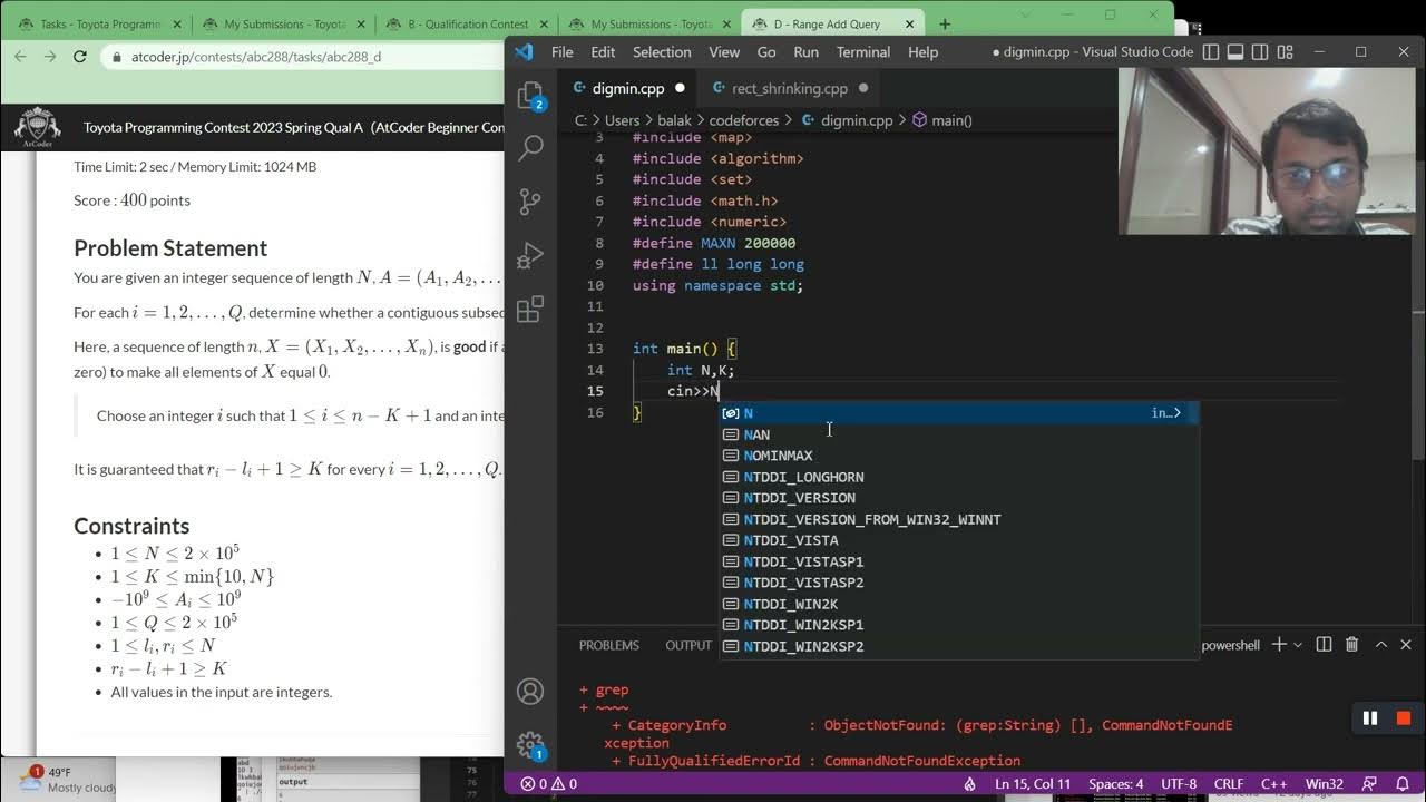 Toyota Programming Contest 2023 Spring Qual A（AtCoder Beginner Contest ...