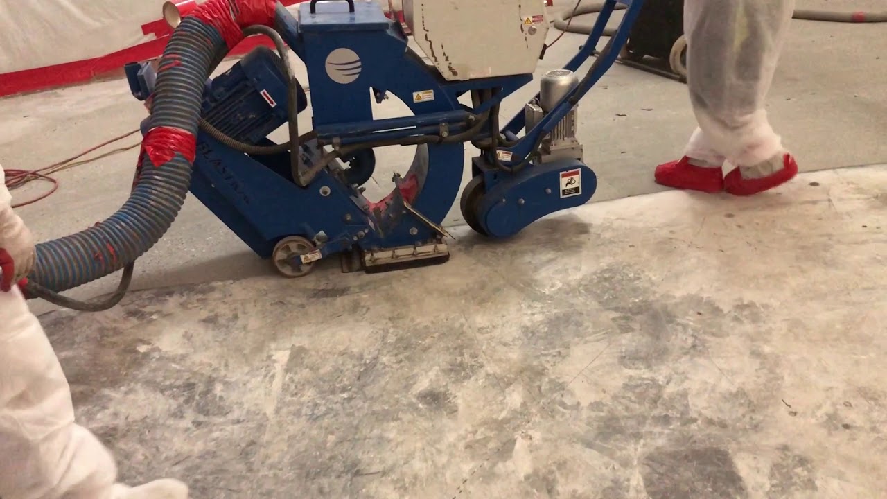 Blastrac mastic removal - YouTube