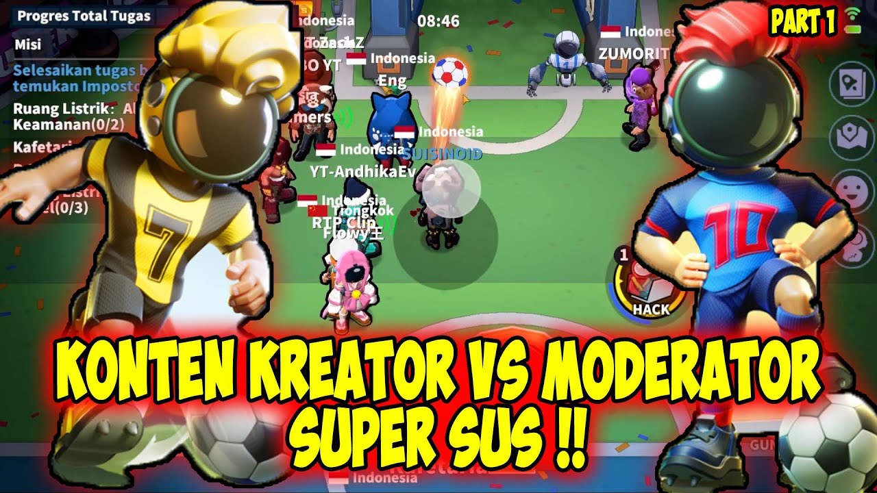 EVENT SEPAK BOLA !! KONTEN KREATOR Super Sus VS MODERATOR Super Sus ...