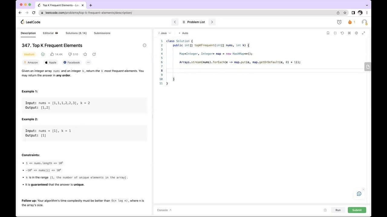 347. Top K Frequent Elements - YouTube