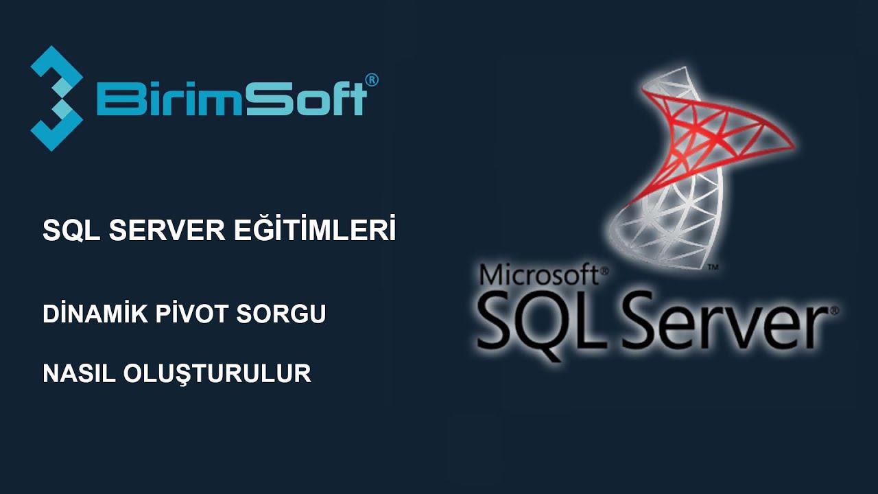 SQL Server Dinamik Pivot kullanımı (Kolonların dinamik olarak başka tablodan gelmesi) - YouTube