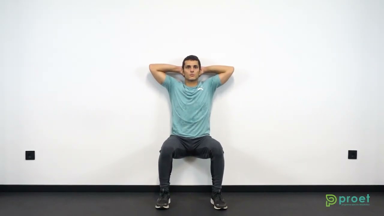 11. Media sentadilla isométrica, manos en la nuca - YouTube