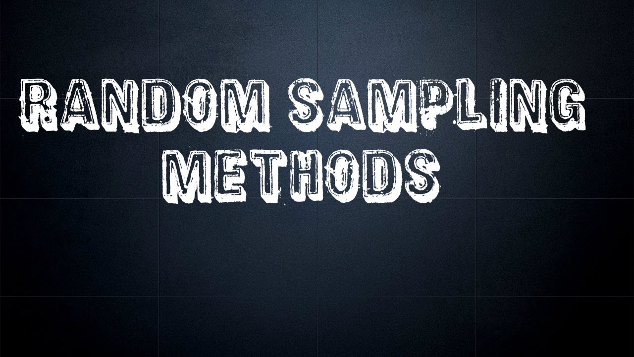 6) Random sampling methods|simple random vs cluster vs stratified vs ...