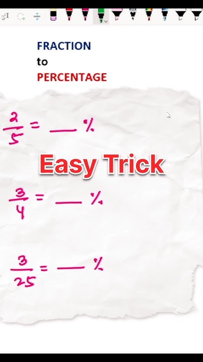 Fraction to Percentage - Part 1 | 1 Minute Math #mathstricks #fractions ...
