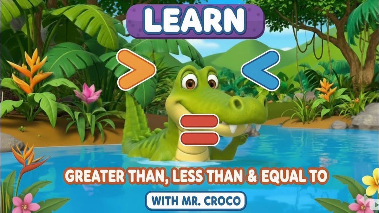 Learn grater than, less than and equal to with #Mr. Croco #British # ...