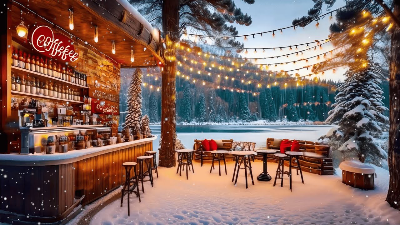 Rustic Winter Bar Jazz 🎷 ️ | Cozy Ambience in a Snowy Wonderland 🎷 ...