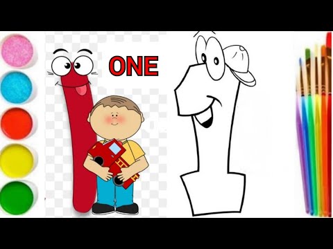 Draw a picture of one/How to draw with numbers step by step/सजिलो ...