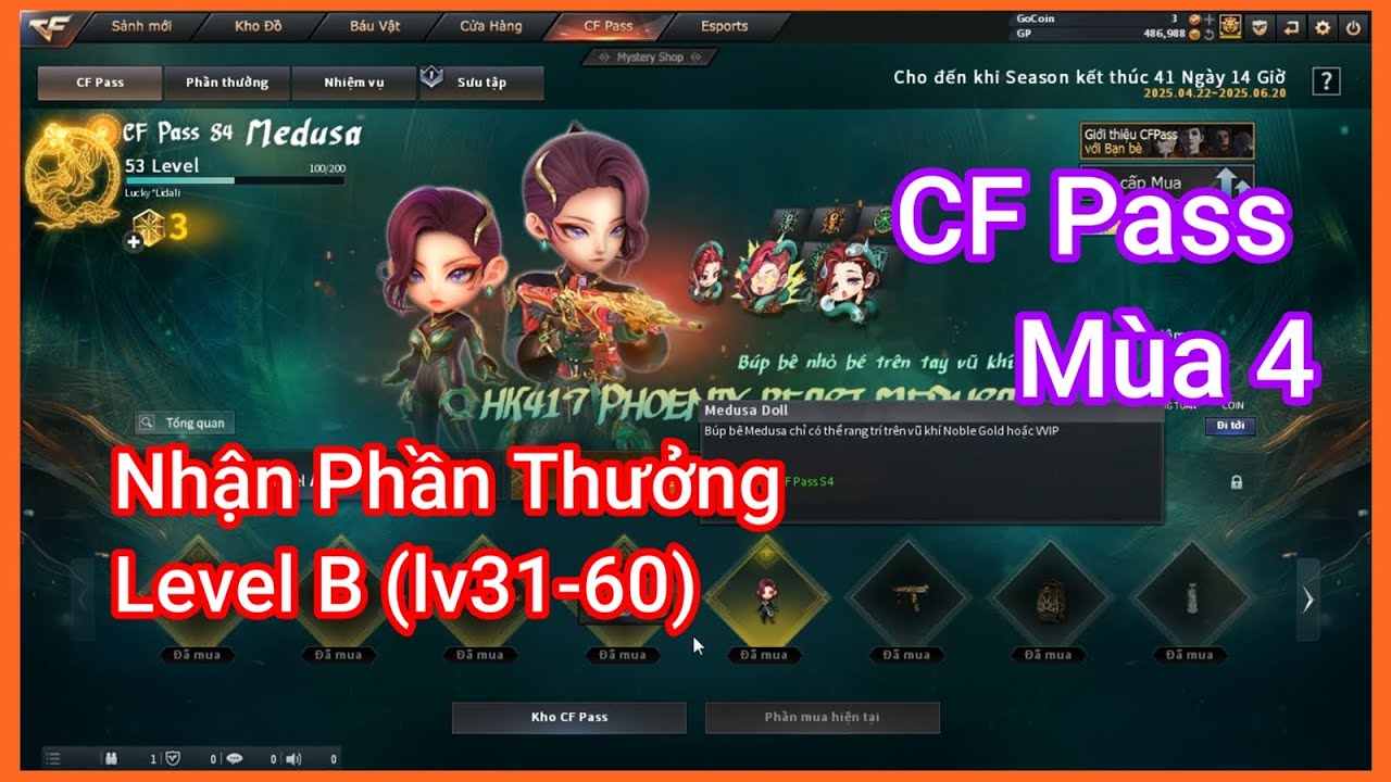 Đột Kích Việt Nam - CF Pass Mùa 4 - Medusa - Nhận Phần Thưởng Level B ...