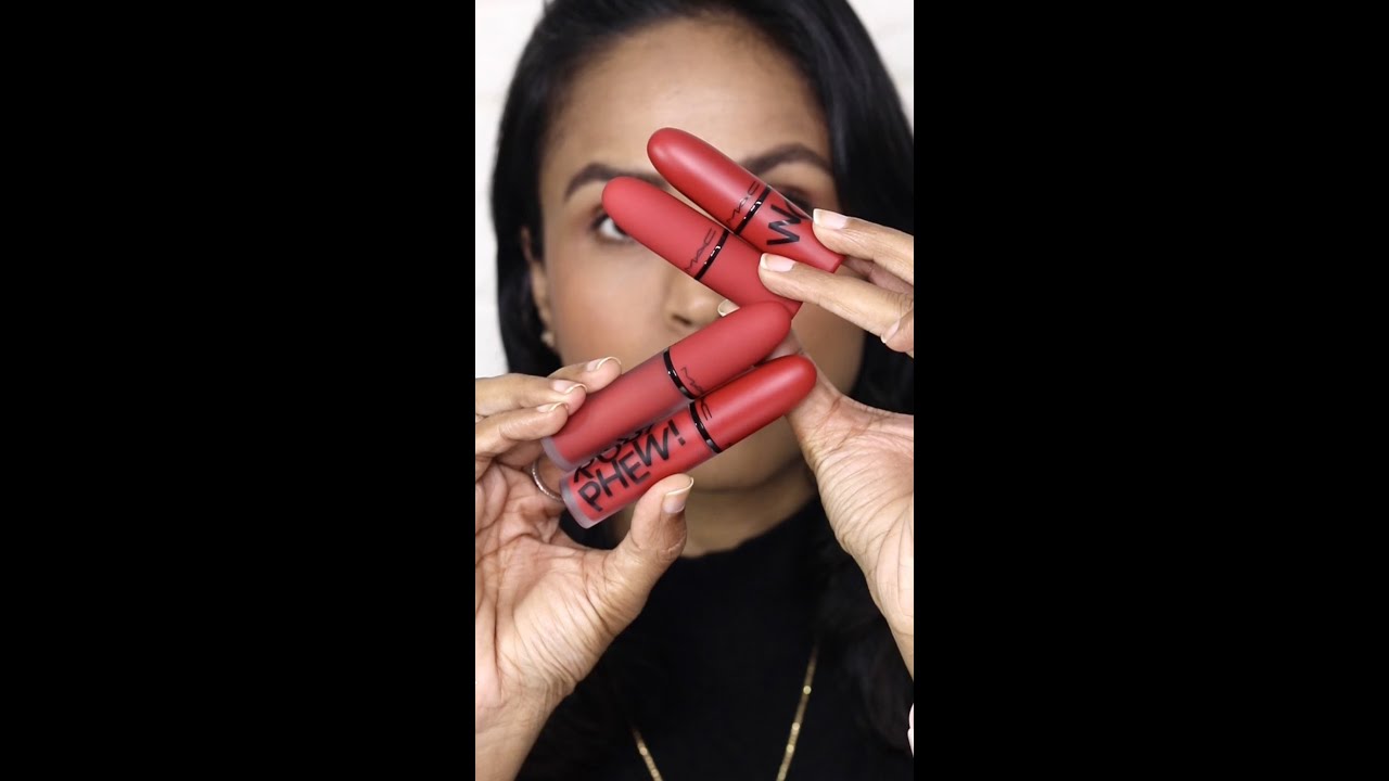 MAC Ruby Woo In 4 Finishes !! Swatches Of Ruby Woo, Ruby Crew , Ruby ...