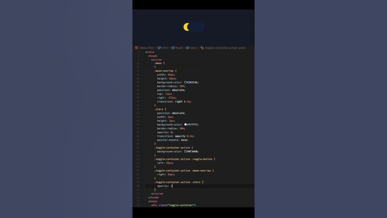 💻 Moon Phases Toggle Switch Coding 🌙 🌕 Html Css Javascript Youtube 