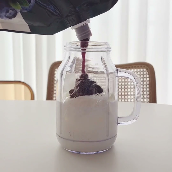 블루베리 요거트 스무디 만들기 홈카페 블루베리요거트스무디 Homecafe 홈카페레시피 베버시티 블루베리베이스 요거트