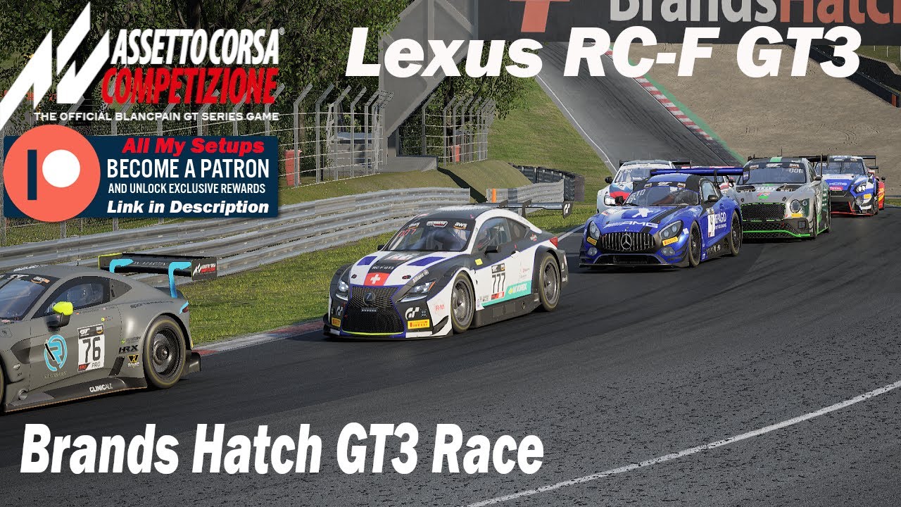 Assetto Corsa Competizione ACC Quick Race Lexus RCF GT3 Setup at Brands ...
