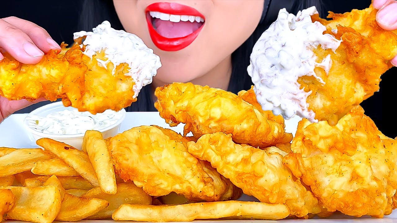 ASMR FRIED FISH AND CHIPS MUKBANG | EATING SOUNDS | EATING SHOW | ASMR ...