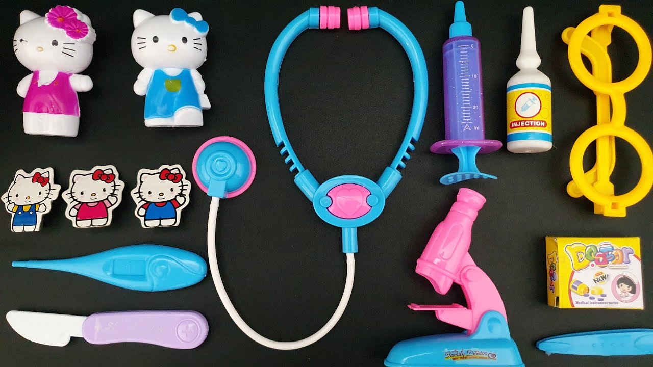 4 Minutes Satisfying With Hello Kitty Being A Doctor ASMR - stethoscope ...