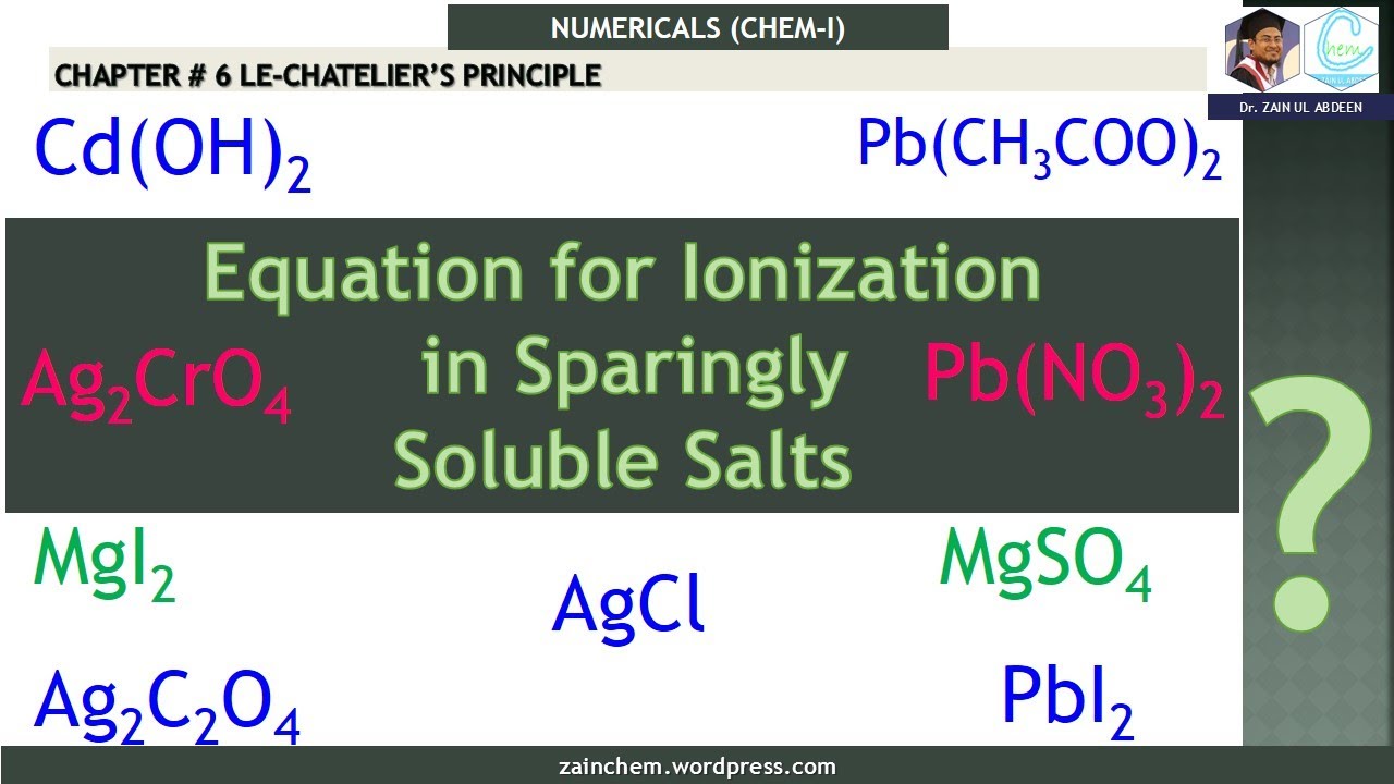 How to Write Equation for Sparingly Soluble Salts - YouTube