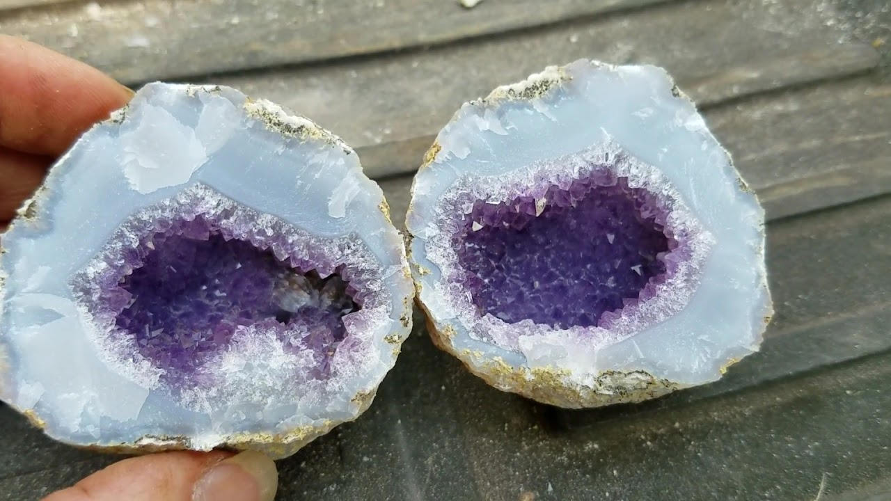 Amazing amethyst geode cracking. - YouTube