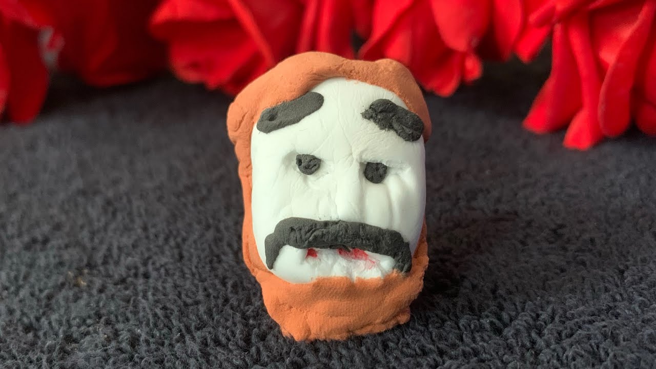 clay face art man 😍|| clay art 😯|| Clay face art🤔 - YouTube
