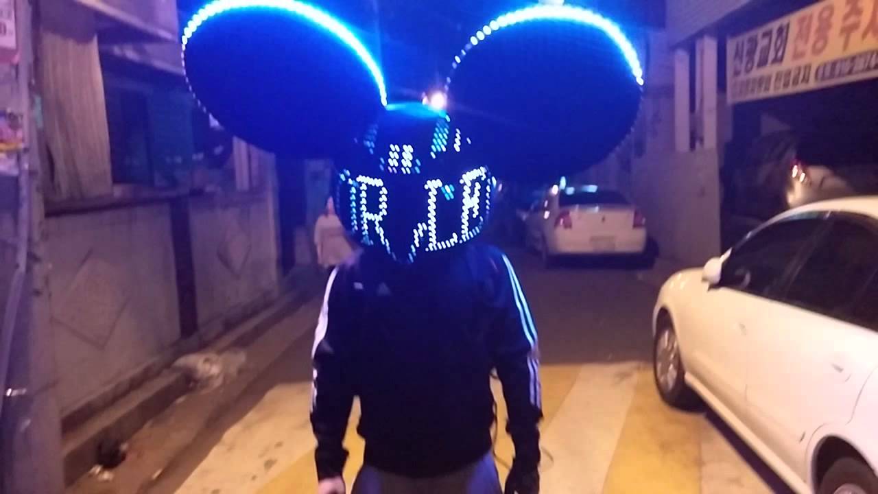 T.O.P LED,led dj helmet - YouTube