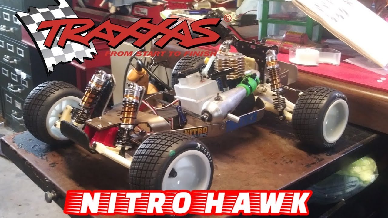 Vintage nitro rc legend TRAXXAS NITRO HAWK : first run, OS MAX .15cv ...