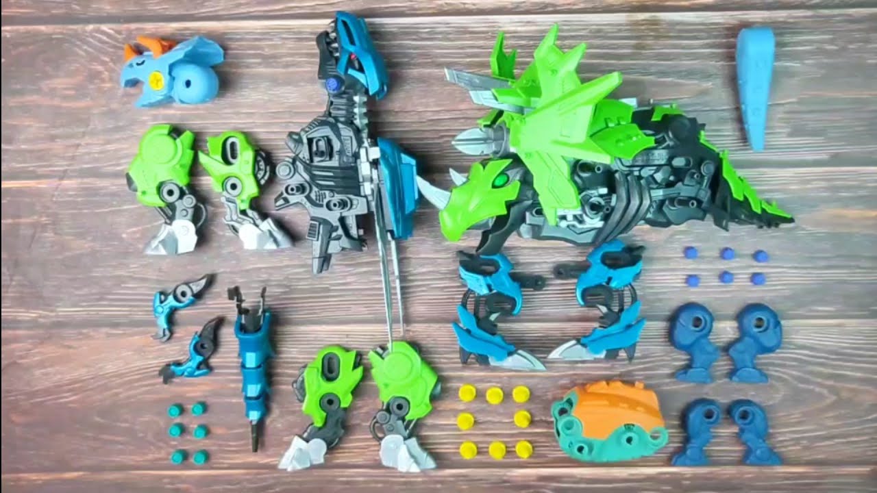 Assemble robot dinosaurs Triceratop, tyranosaur rex, dino robot ...