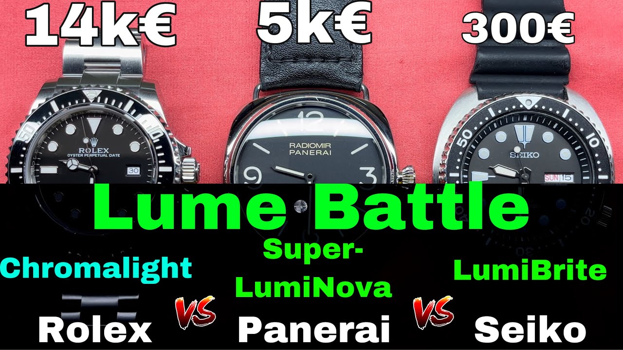 Lume Battle! Super-LumiNova Vs Chromalight Vs LumiBrite - YouTube