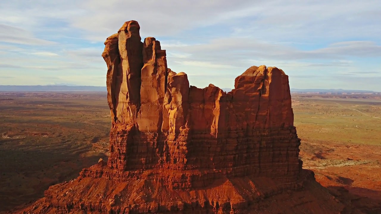 aerial footage of a butte in arizona - YouTube