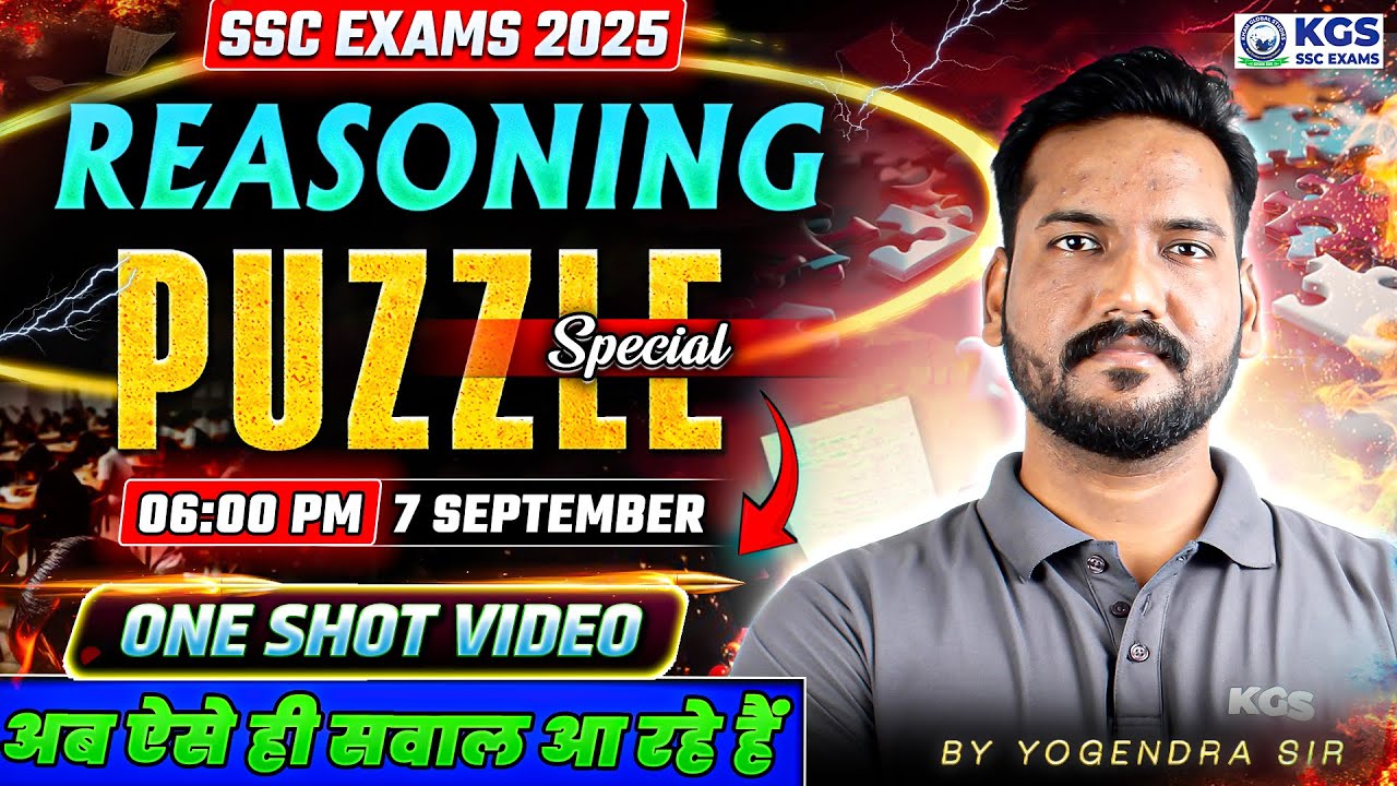 SSC Exams 2025 Reasoning | Puzzle | Important Reasoning Questions for ...