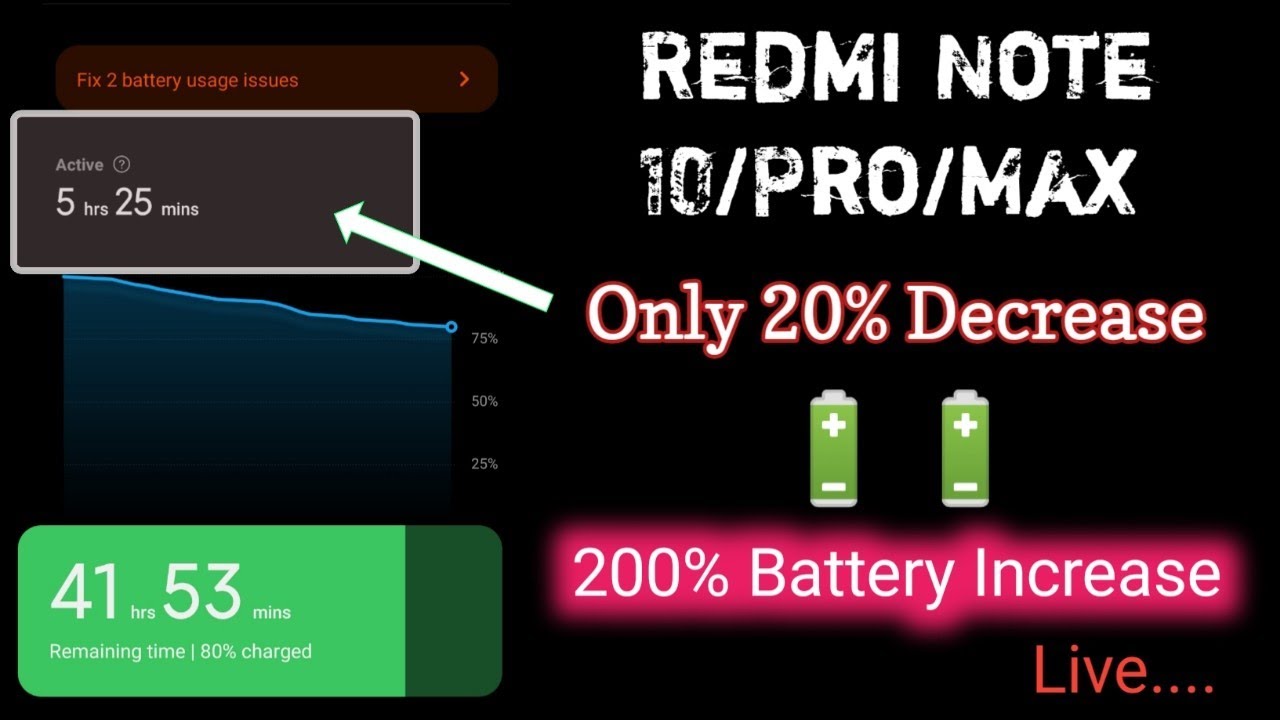 Redmi Note 10/pro/max increase battery backup tips | Double Redmi ...