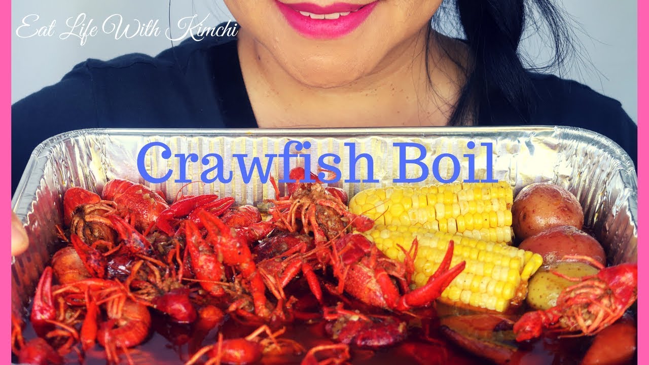 ASMR Crawfish Boil Eating Sounds, Messy, Slurping (No Talking) - YouTube