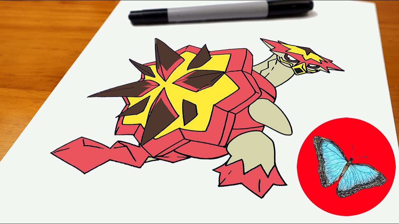 How To Draw Pokemon - Turtonator Easy Step by Step - YouTube