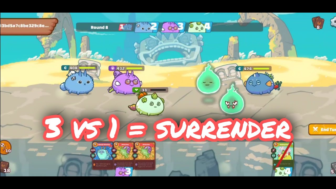 #axie 3 vs 1 equals surrender... - YouTube