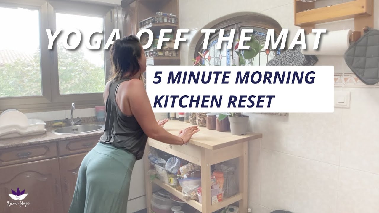 5 Minute Kitchen Yoga For Morning Reset | Easy Stretch & Strengthen ...