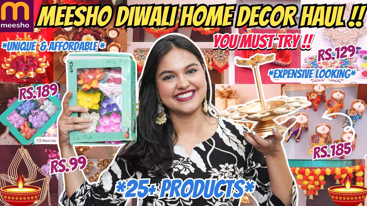 *Huge* Meesho Diwali Home Decor Haul💥🪔Starts At 80/- Meesho Diwali ...