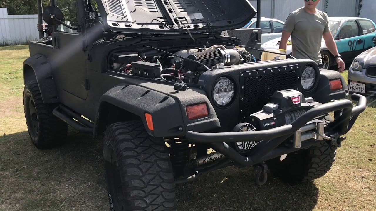 97 Jeep Wrangler LS1 Swap Startup - YouTube