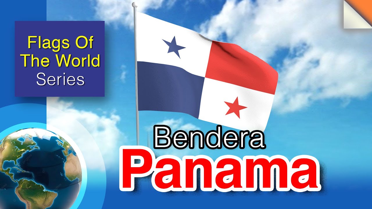 Bendera Panama / The national flag of Panama, flying against a blue and ...