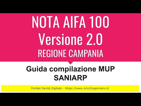 AIFA NOTA 100 Guida compilazione MUP Versione 2.0 - YouTube