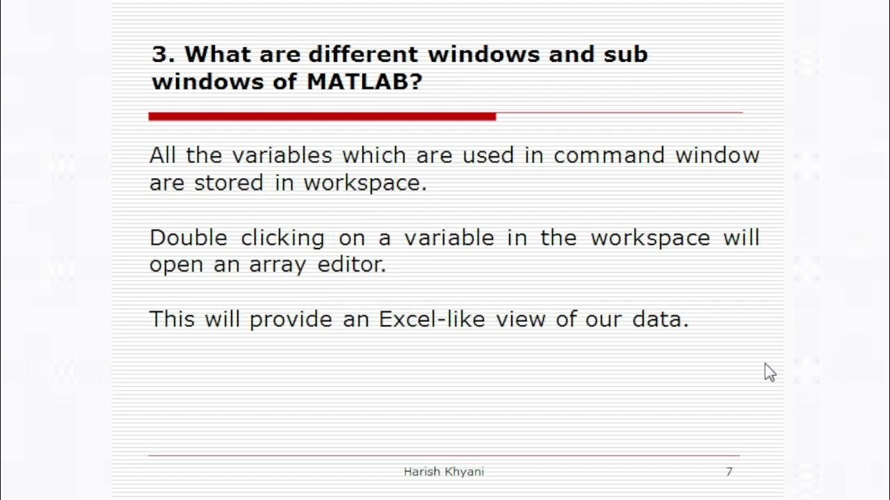 How to Generate Vectors and Matrices in MATLAB By Harish Khyani Sir - YouTube