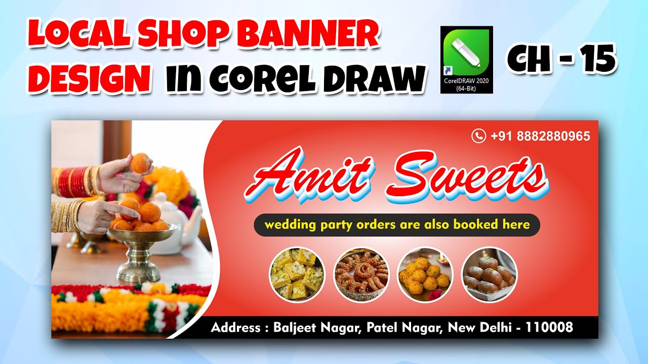 Local Shop Banner Design in CorelDraw - CorelDraw Full Course | Ch - 15 ...