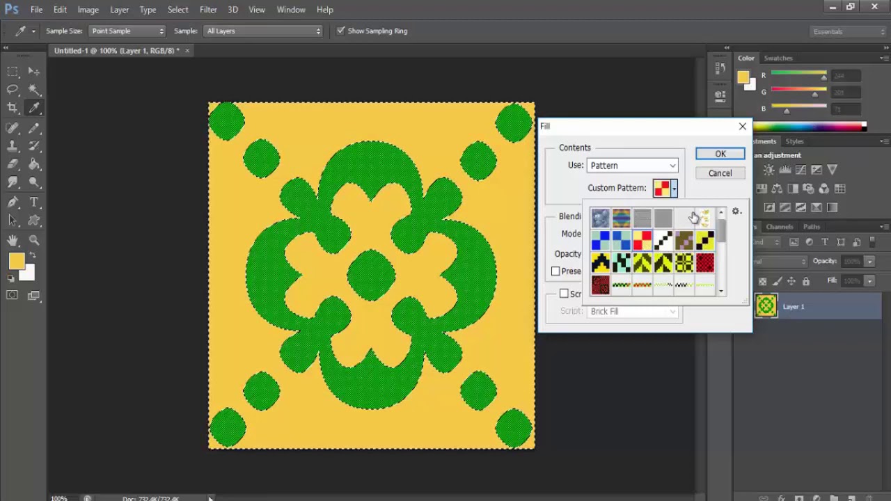 Adobe Photoshop for Textile Designing Creating Motif Design Part 1 ...