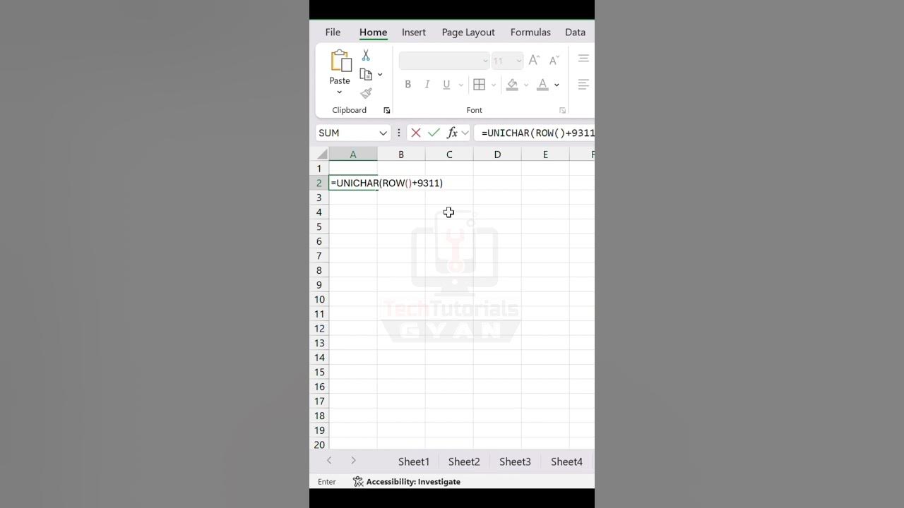 Unichar function in excel for serial number Excel Trick ‼️ excel interview questions and answers ...