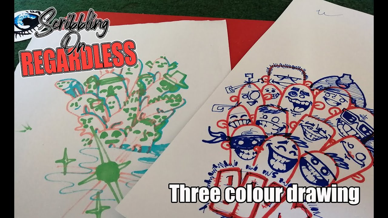 3 colour drawing. BOOM! Community Arts - YouTube