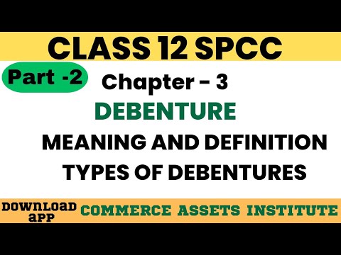 SPCC | PART 2 | CHAPTER 3 I DEBENTURE| MEANING AND INTRODUCTION | TYPES ...